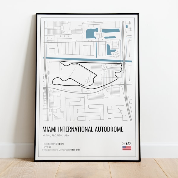 Miami F1 Poster - Etsy