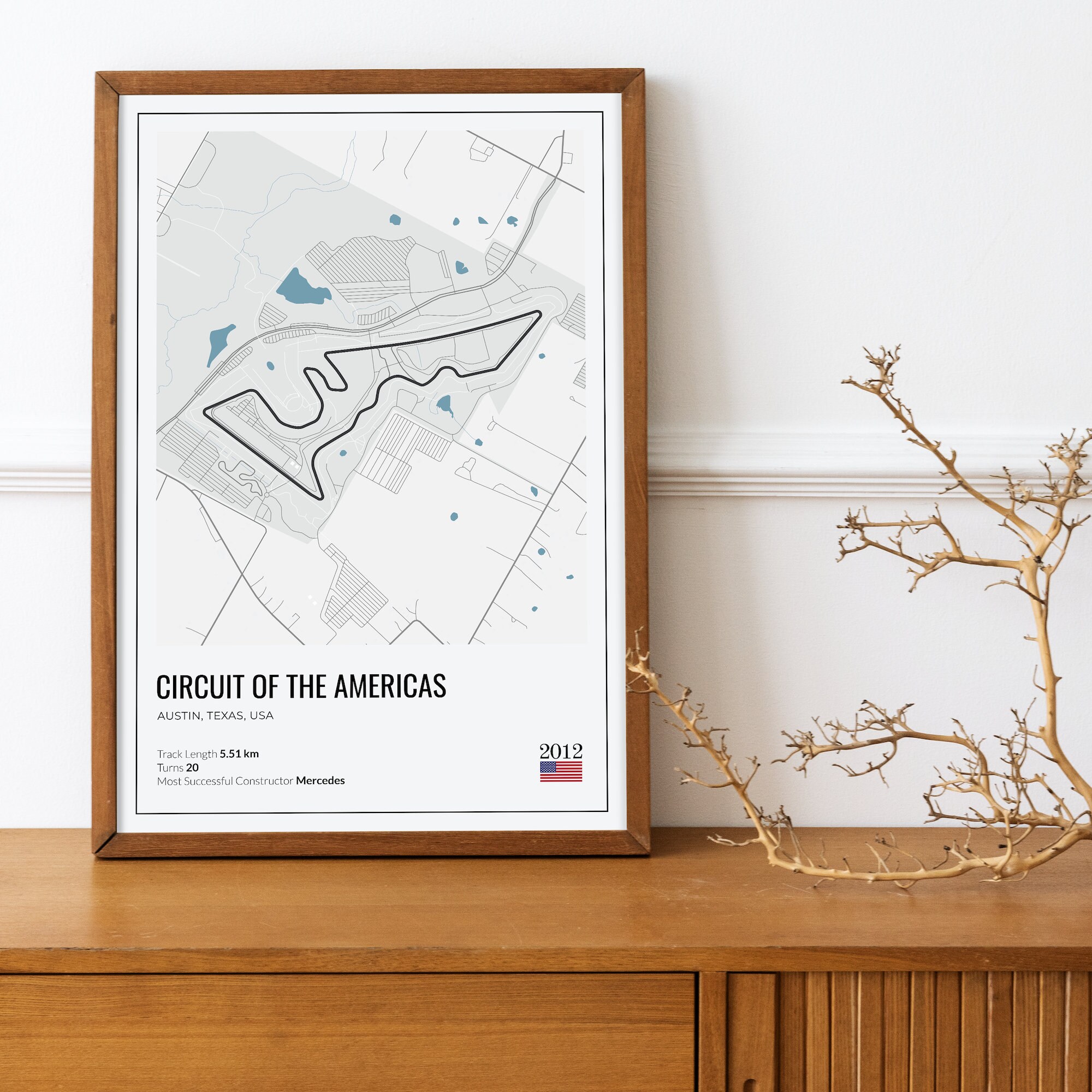 Formula 1 Circuit of the Americas, Formula 1 Wall Art, F1 Track Print ...