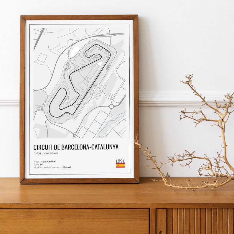 Formula 1 Barcelona Circuit, Formula 1 Wall Art, F1 Track Print ...