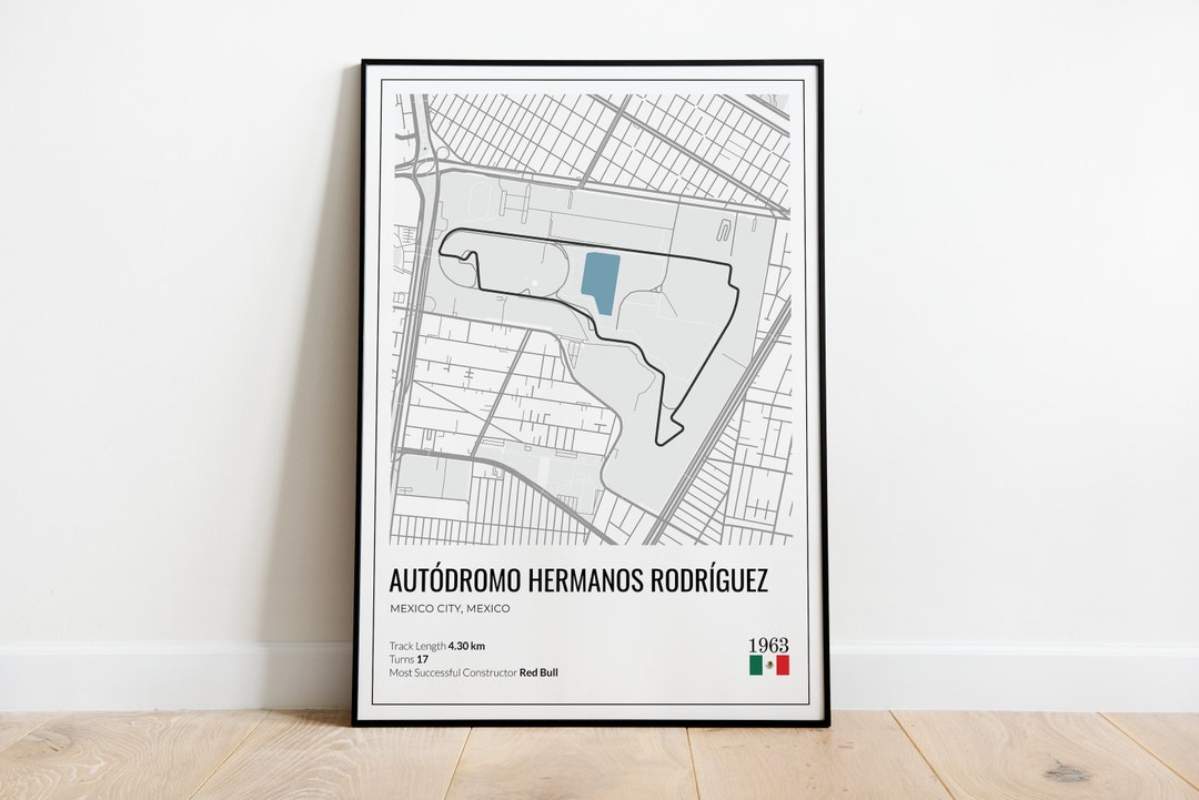 Formula 1 Mexico Circuit, Formula 1 Wall Art, F1 Track Print, Mexican ...