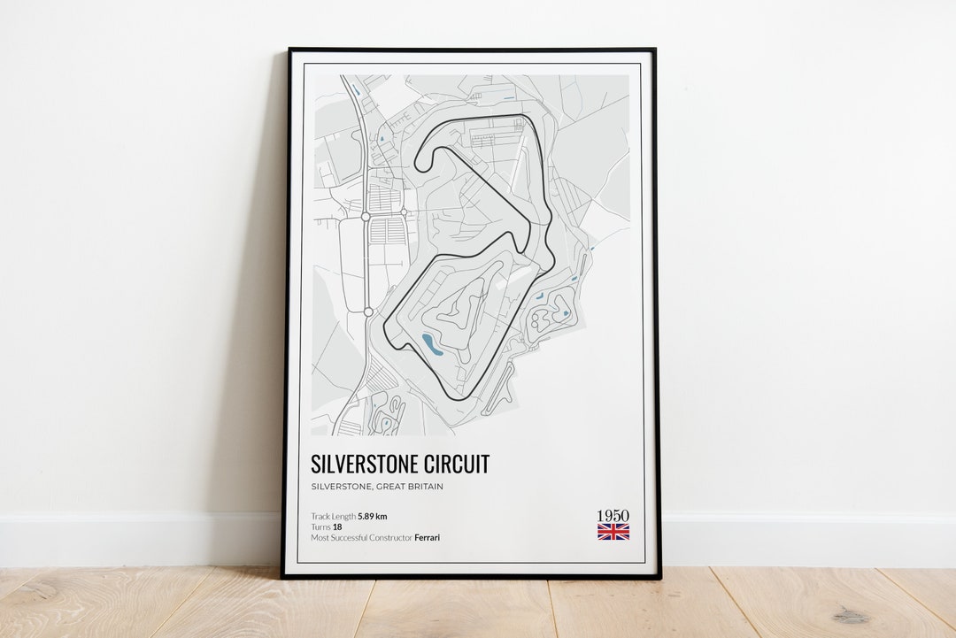 Formula 1 Silverstone Circuit, Formula 1 Wall Art, F1 Track Poster ...