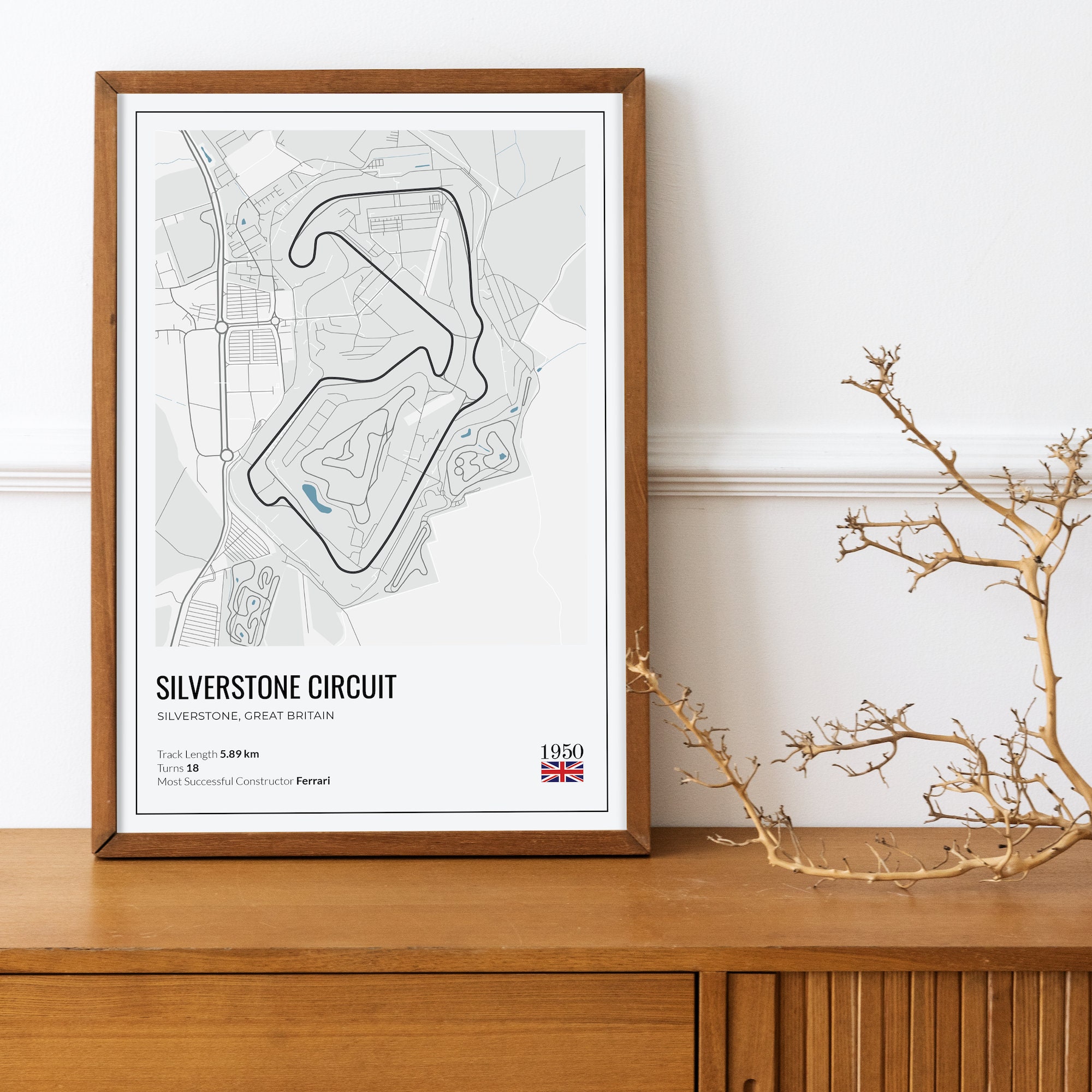 Formula 1 Silverstone Circuit, Formula 1 Wall Art, F1 Track Poster ...