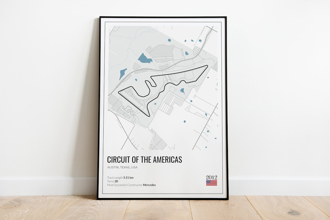 Formula 1 Circuit of the Americas, Formula 1 Wall Art, F1 Track Print ...