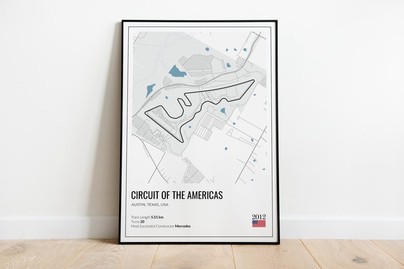 Formula 1 Circuit of the Americas, Formula 1 Wall Art, F1 Track Print ...