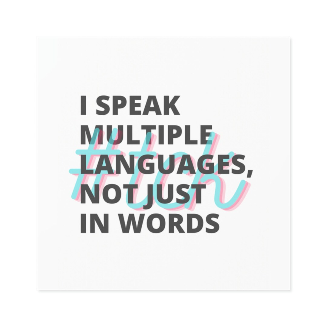 TCK Multiple Languages Blue Square Stickers, Indooroutdoor - Etsy