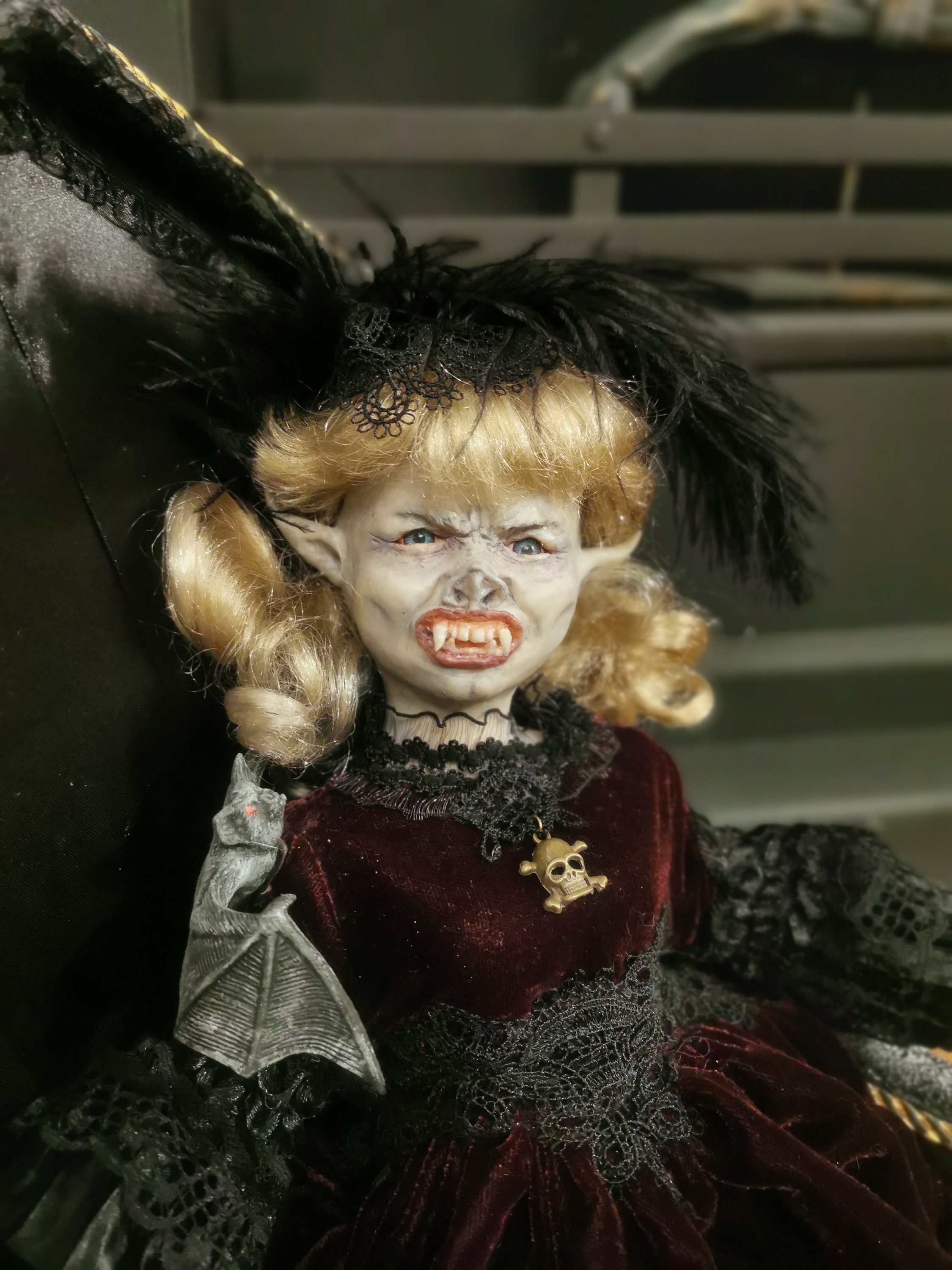 Cursed Vampire Doll NINNETTE With Coffin Halloween Horror Art Unique ...