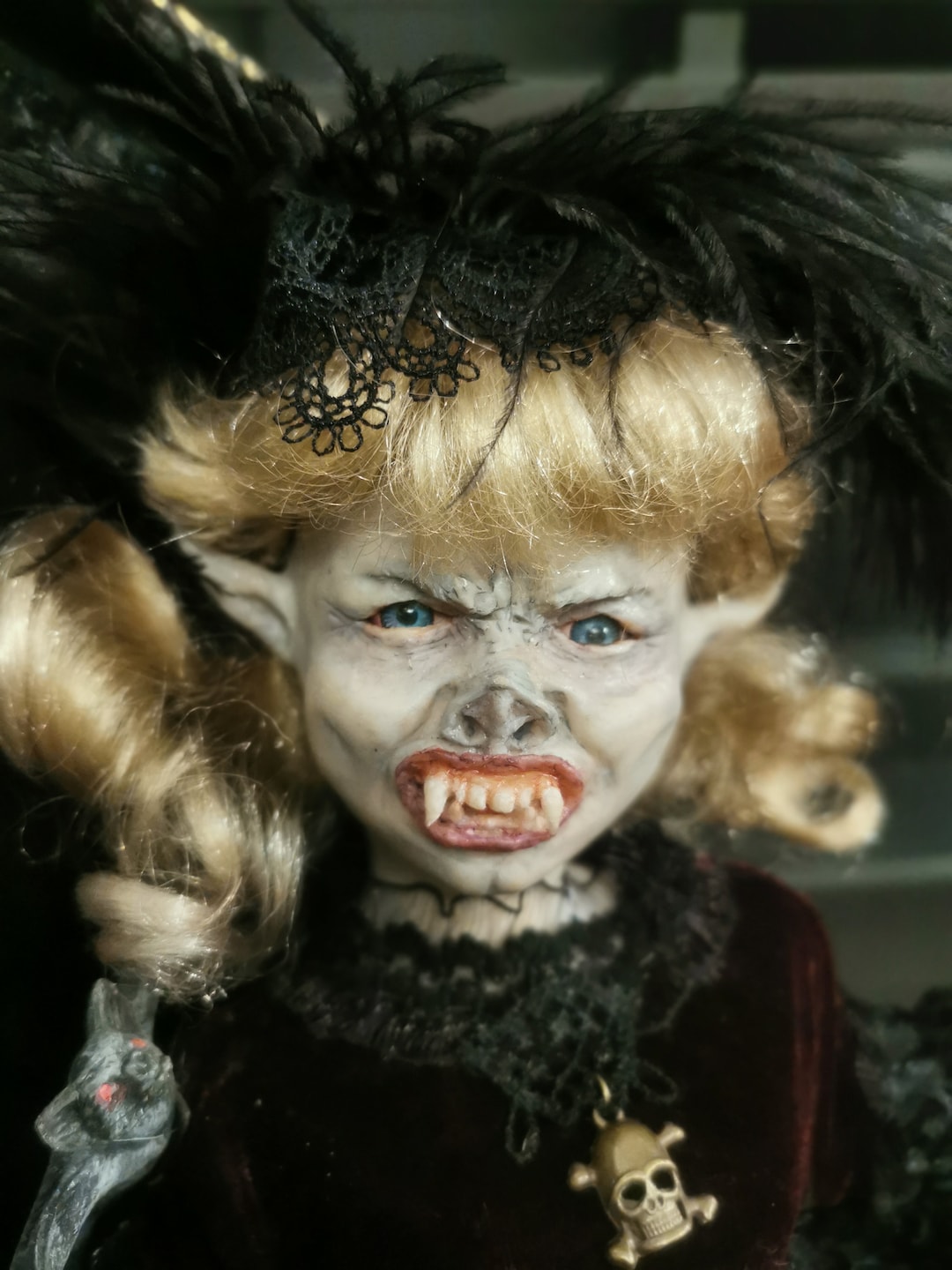 Cursed Vampire Doll NINNETTE With Coffin Halloween Horror Art Unique ...