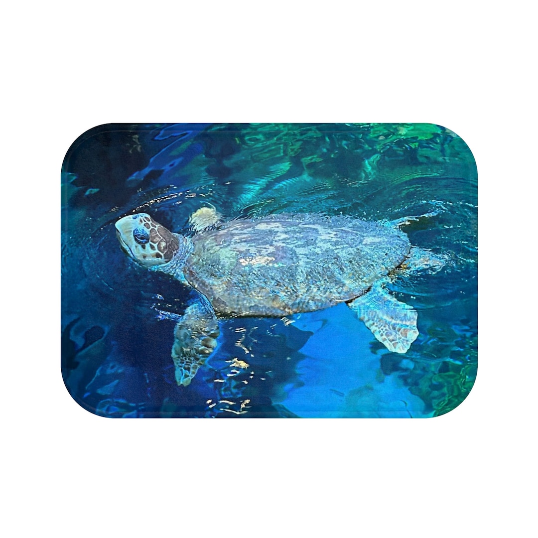 Sea Turtle Bath Mat Cute Bath Decor Bathroom Mat Gift Idea - Etsy