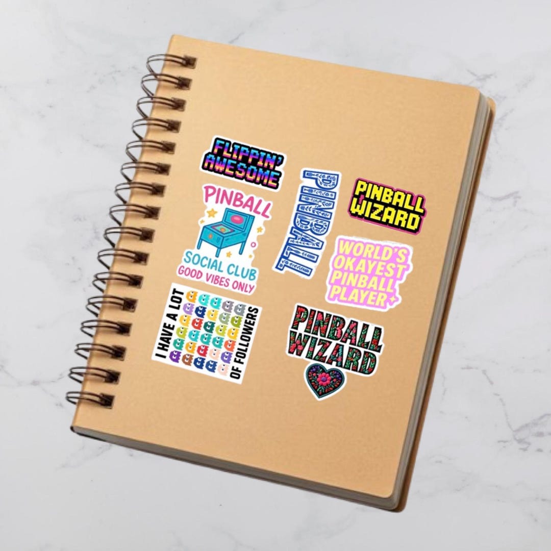 Pinball Die Cut Sticker Collection. Some of Our Most Popular Designs ...