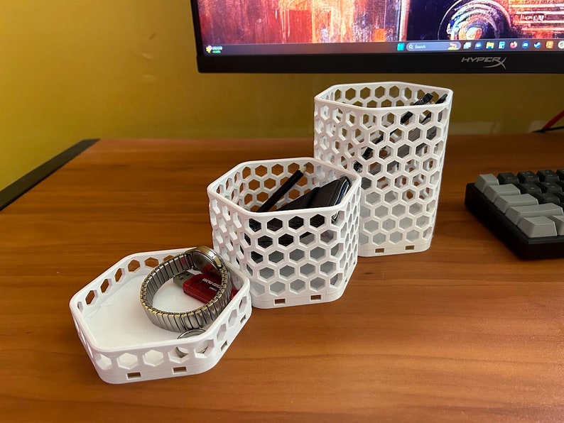 3D Printed Modular Magnet-snapping Organizers With Hexagonal Design - Etsy
