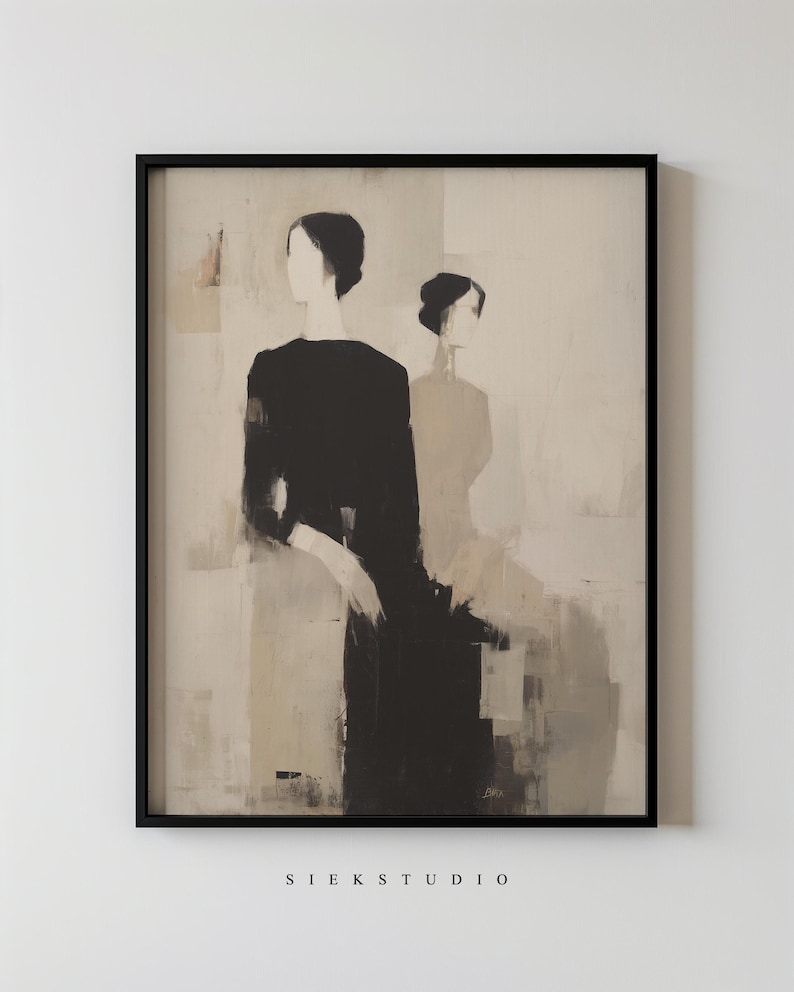 Muted Abstract Women Portrait Printable Modern Minimalist Persons ...