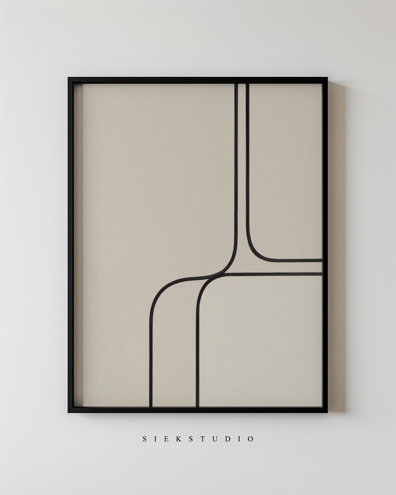 Geometric Abstract Line Art, Modern Minimalist Wall Printable Black on ...