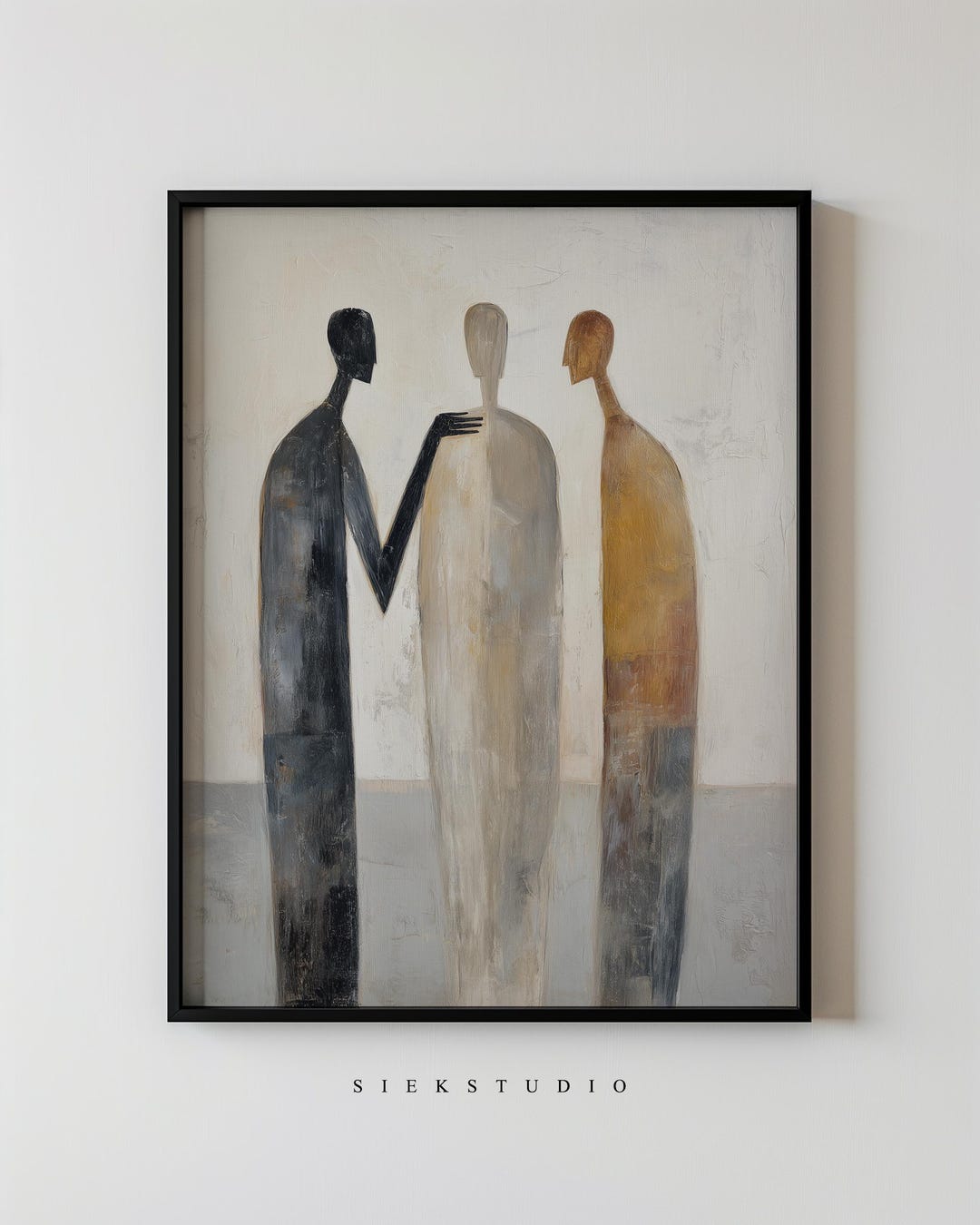 Abstract Figures Art, Human Connection Art, Minimalist Wall Art ...
