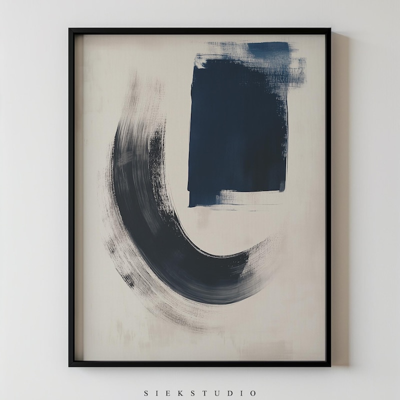 Navy Abstract - Etsy