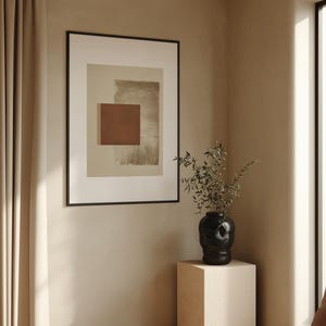 Beige and Brown Abstract Square Shapes Geometric Printable Modern ...