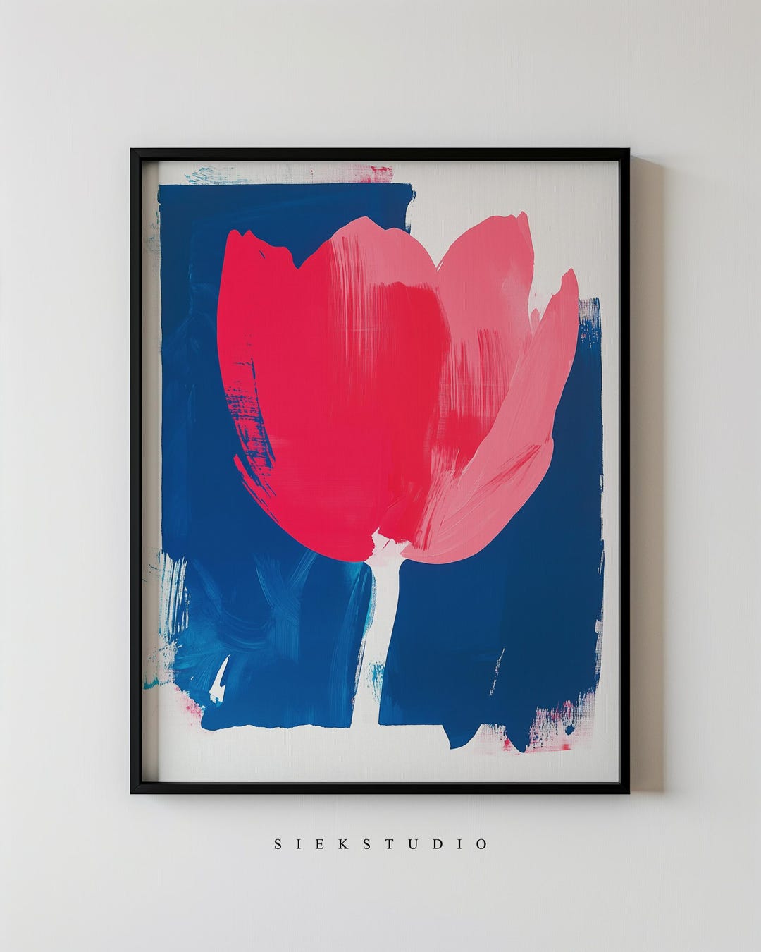 Bold Abstract Floral Tulip Printable Modern Botanical Wall Art, Vibrant ...