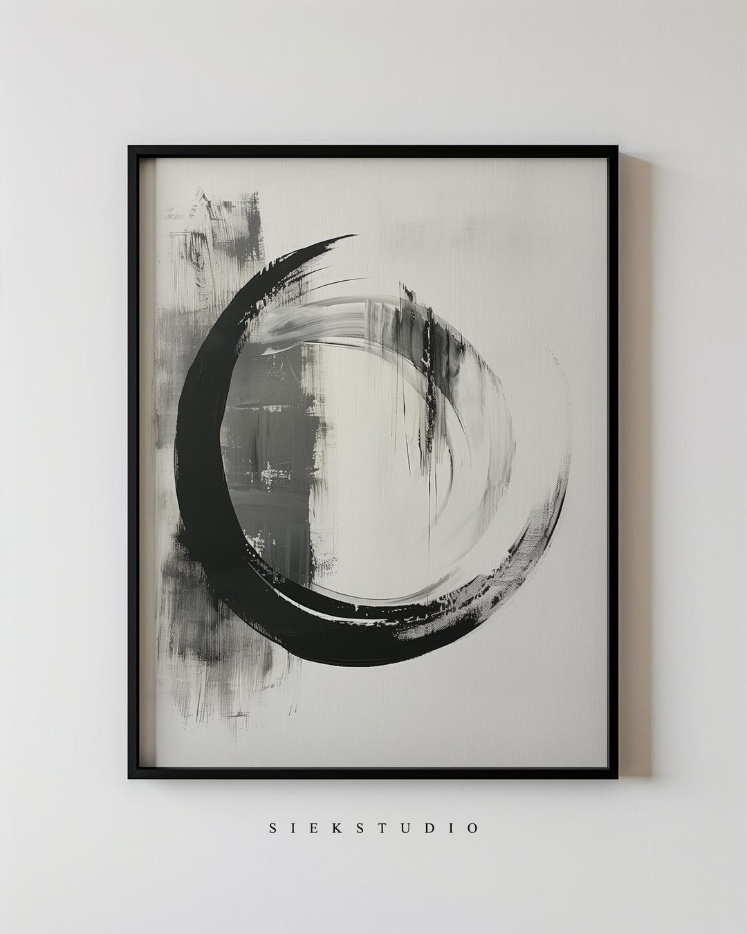 Minimalist Abstract Zen Art, Black & White Brushstroke Printable Modern ...