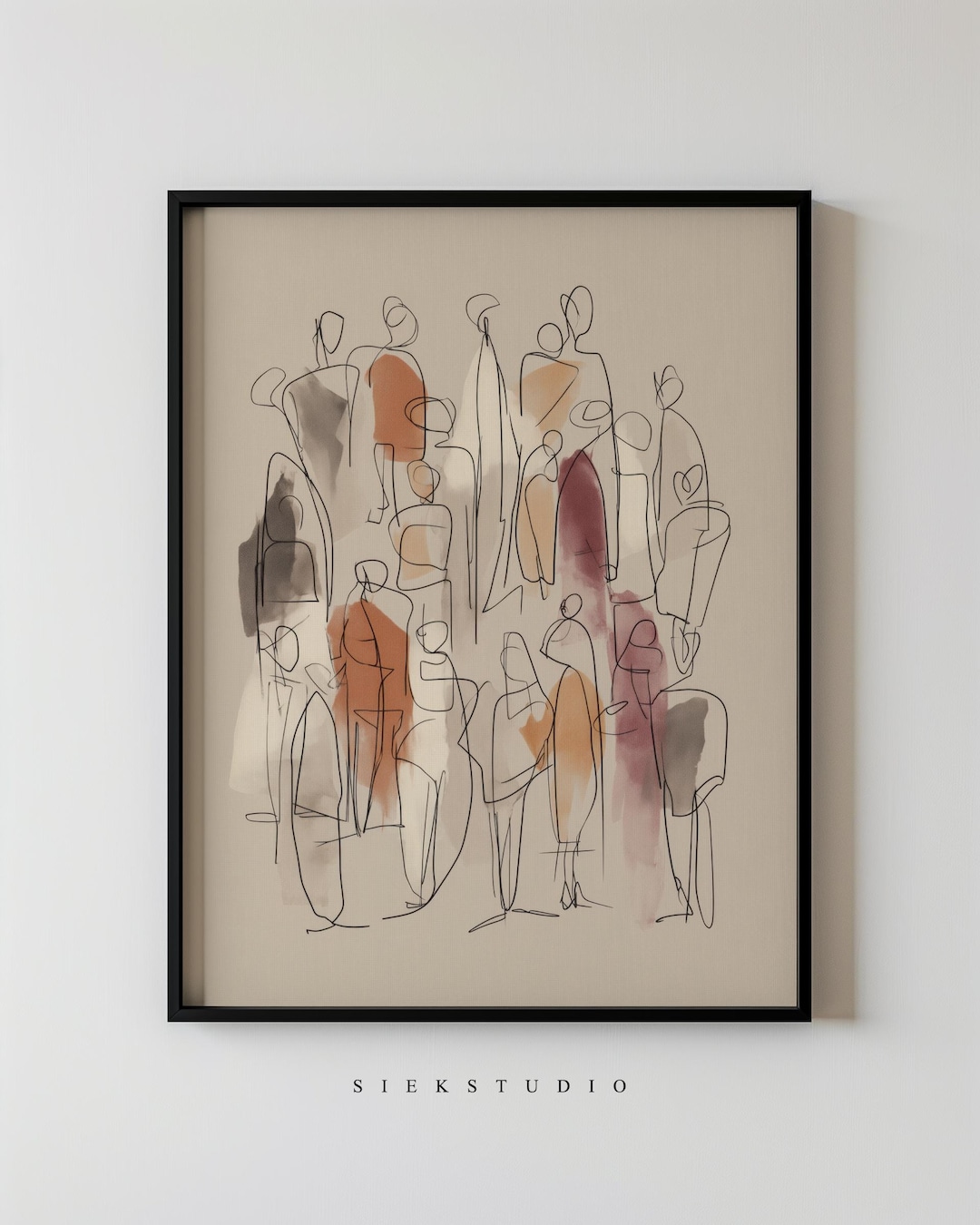 Abstract Figurative Line Sketch Drawing Print, Modern Minimalist ...