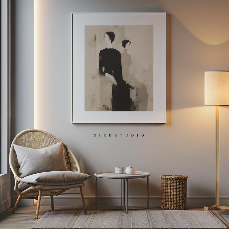 Muted Abstract Women Portrait Printable Modern Minimalist Persons ...