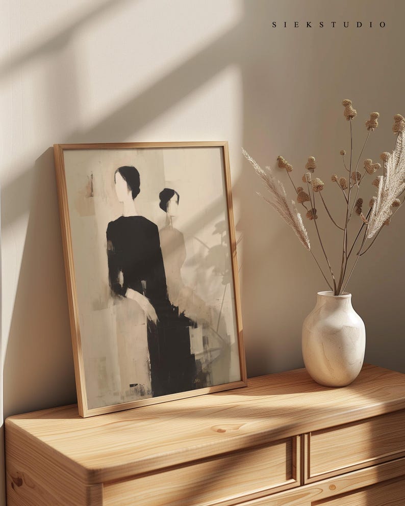 Muted Abstract Women Portrait Printable Modern Minimalist Persons ...