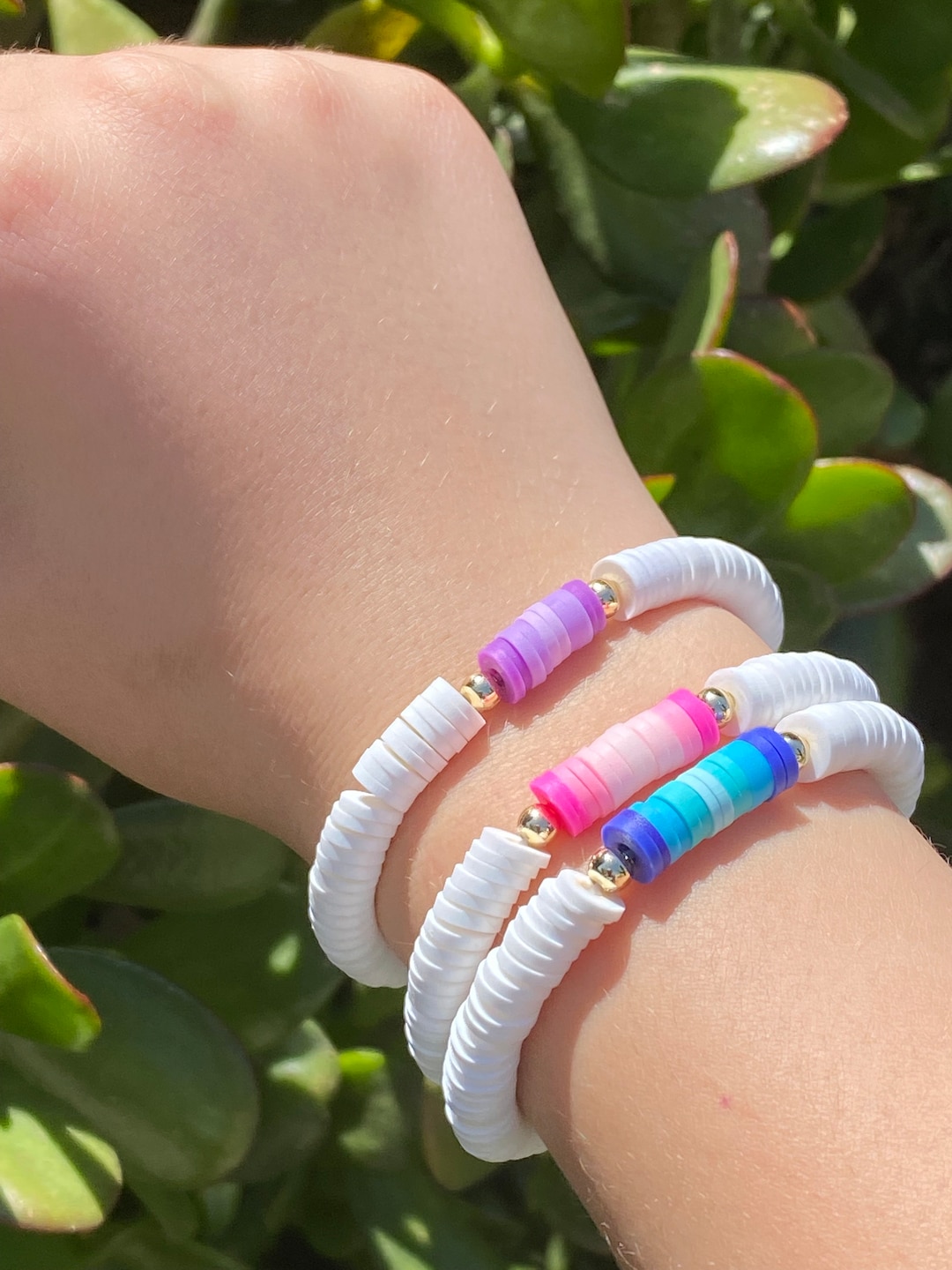 Clay Bead Braclet Heishi Braclet Gift for Her Custom - Etsy