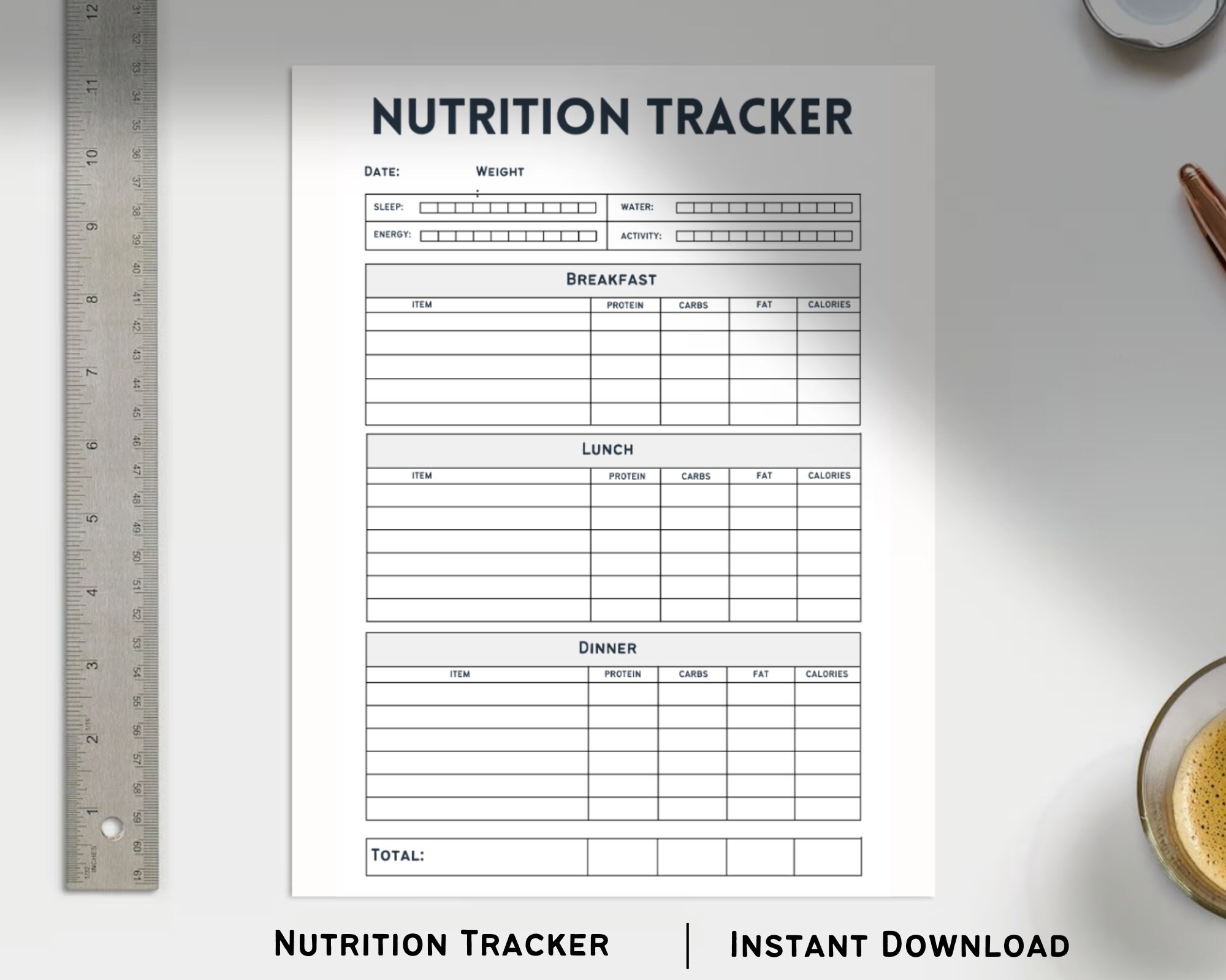 Nutrition Tracker, Calories Tracker, Meal Tracker, Diet Tracker, Food ...
