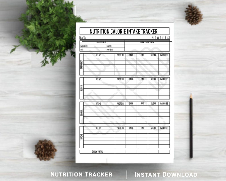 Nutrition Tracker, Calories Tracker, Meal Tracker, Diet Tracker, Food ...