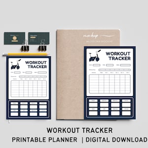 Editable Fitness Tracker Template, Minimalist Workout Planner, Exercise ...