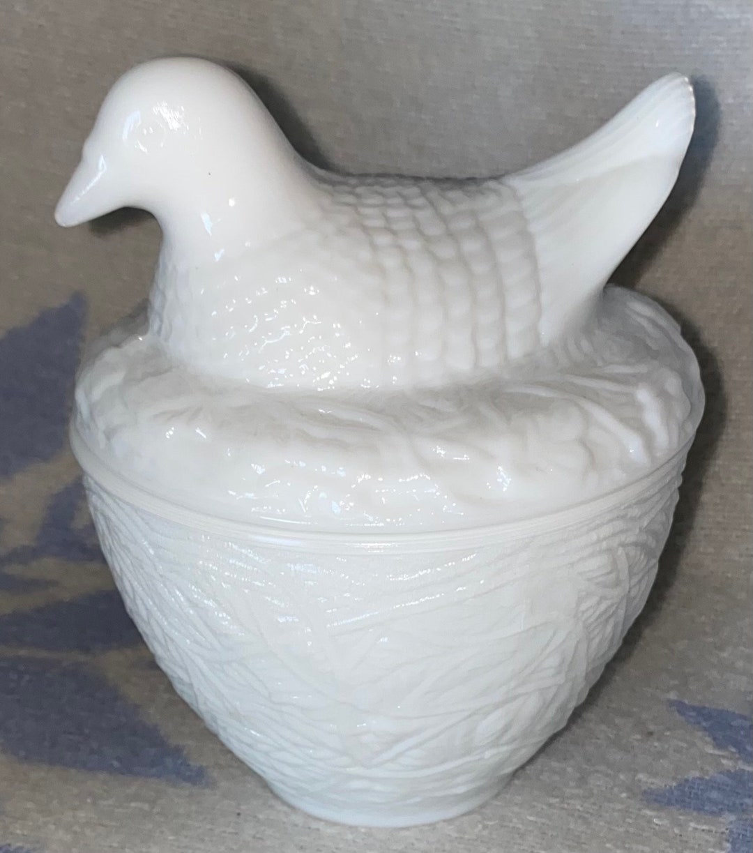 Vintage Avon Milk Glass Hen on Nest Covered Dish Bird Dove Chicken ...