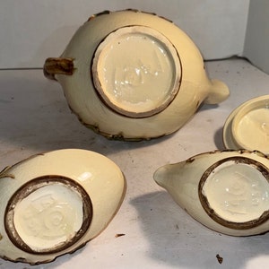 Vintage Mccoy Tea Pot USA Ivy Pattern HANDLE STATIONARY 1950's Mccoy ...