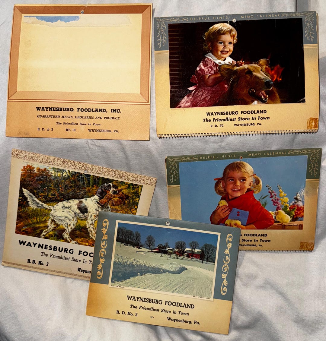 Vintage Lot Art Photo Advertising Ephemeral Foodland Waynesburg ...