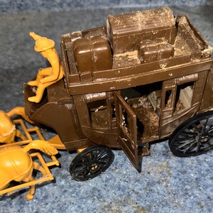 Vintage Processed Plastics Stagecoach With Horses and Driver - Etsy