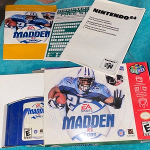 Madden NFL 2001 (nintendo 64, 2001) Paper Box Ea Sports With Book and ...