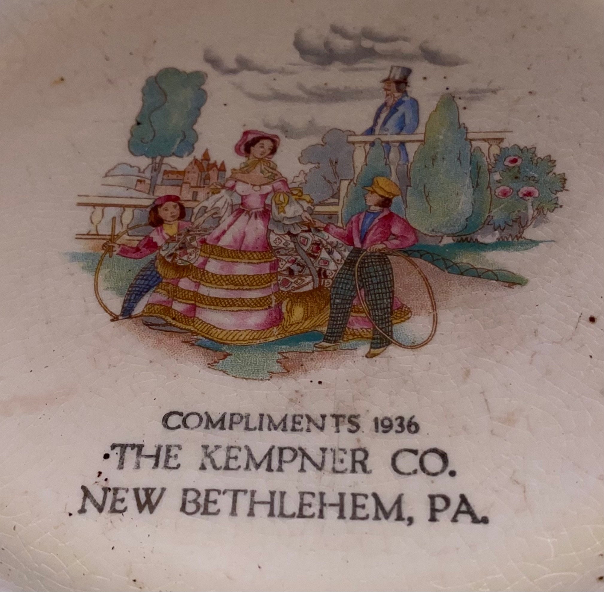 Vintage Advertising Plate Compliment 1936 the Kempner Co New Bethlehem ...