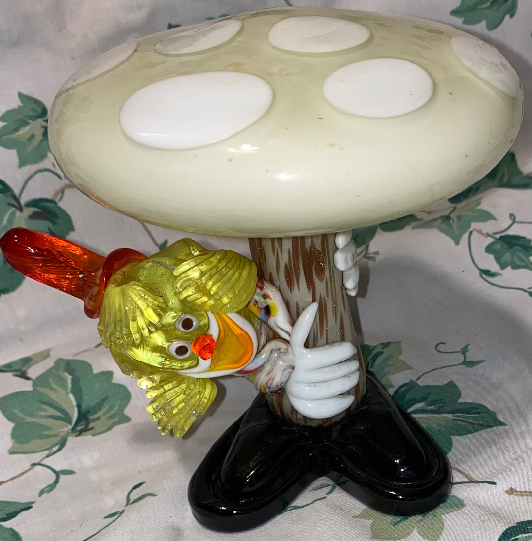 Vintage 1960’s Murano Mushroom Clown Art - Etsy