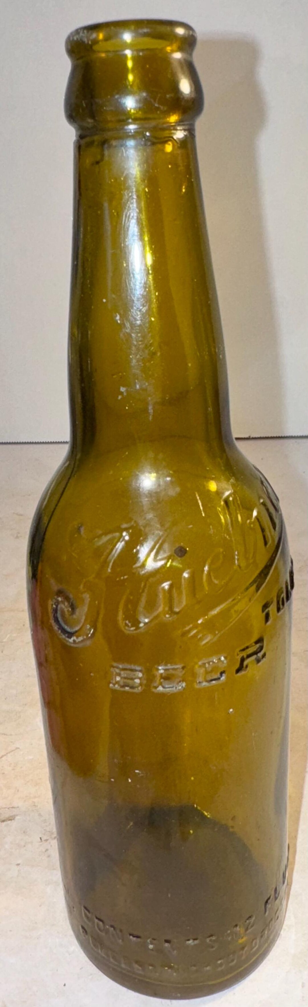Amber HUEBNER TOLEDO Breweries Co Embossed Beer Bottle - Toledo, Ohio ...
