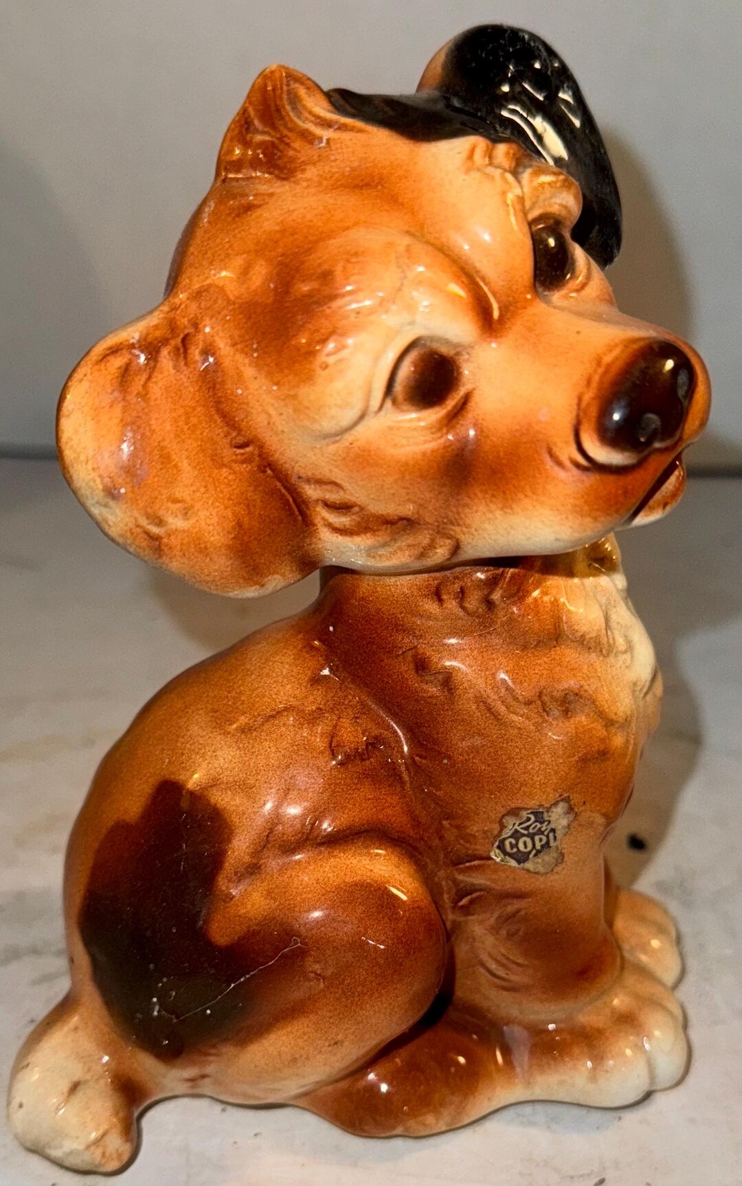 Vintage Dog Pottery, Royal Copley With Sticker - Etsy