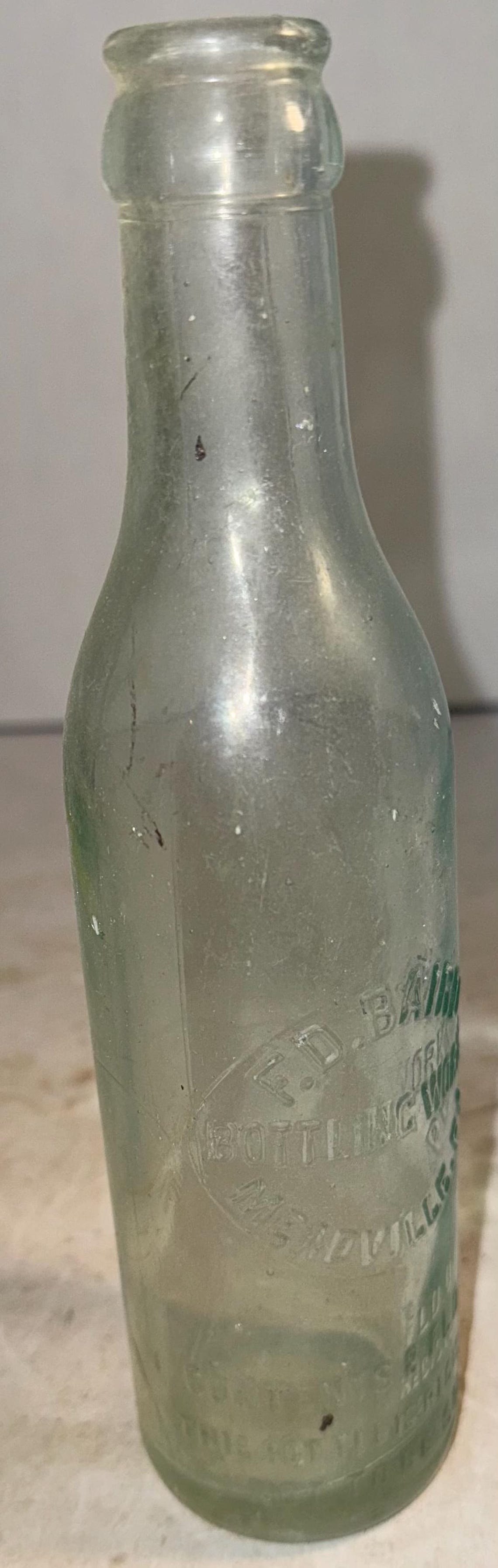 Antique Aqua F.D. Baird Bottling Works MEADVILLE, PA. Beer Bottle 8 Fld ...
