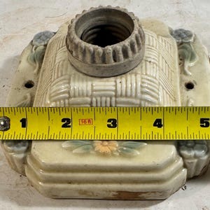 Vintage PORCELIER Floral Pattern Porcelain Pull Chain Light Fixture ...