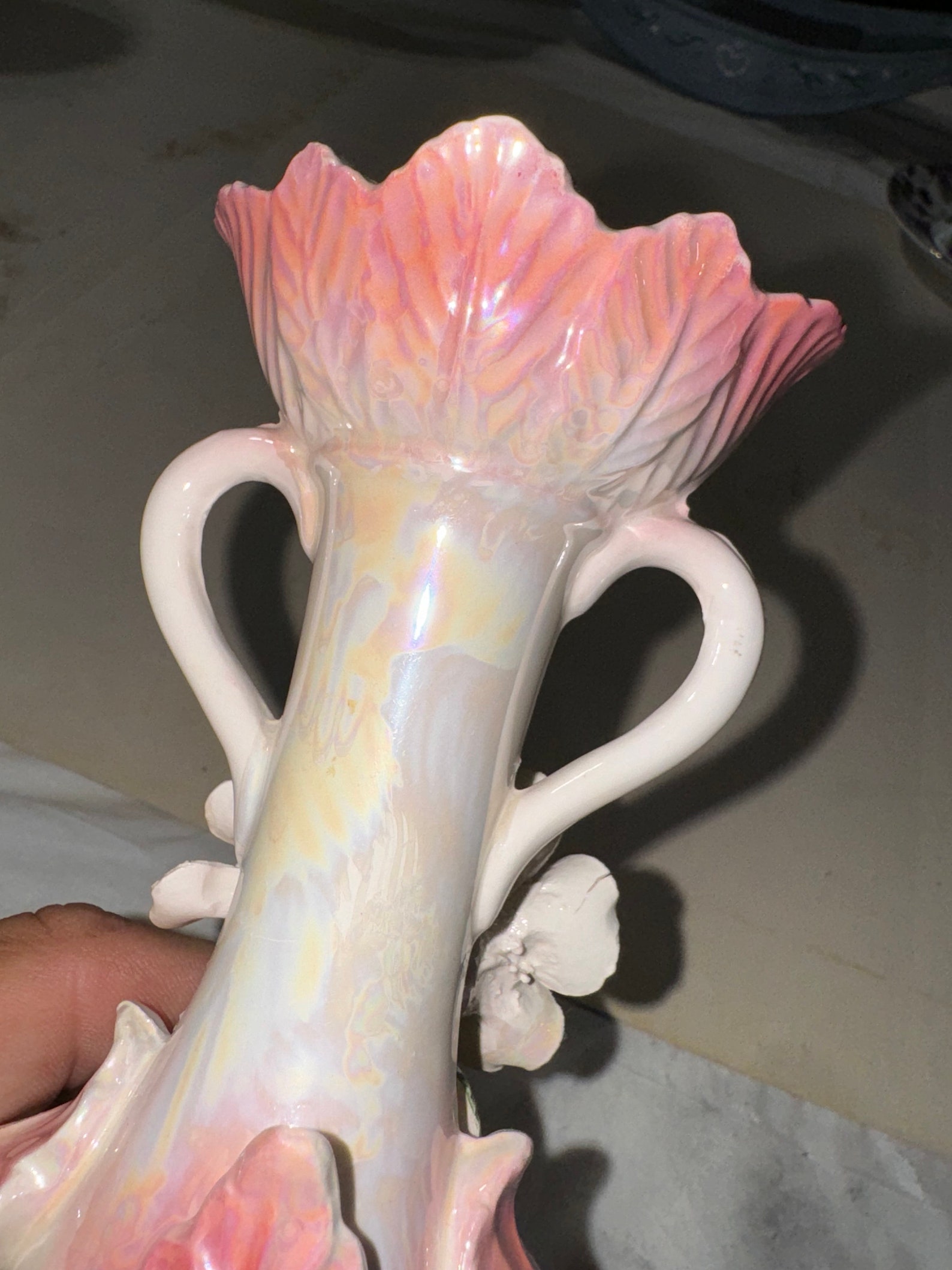 Vintage Capodimonte Style Vase Made in Japan Mother of Pearl Finish - Etsy