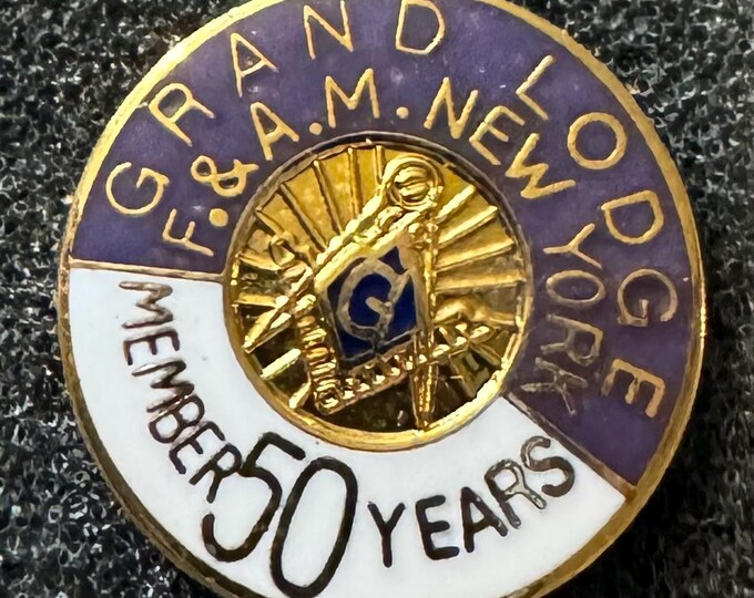 Freemason 50 Year Pin F. & A. M. New York Grand Lodge - Etsy