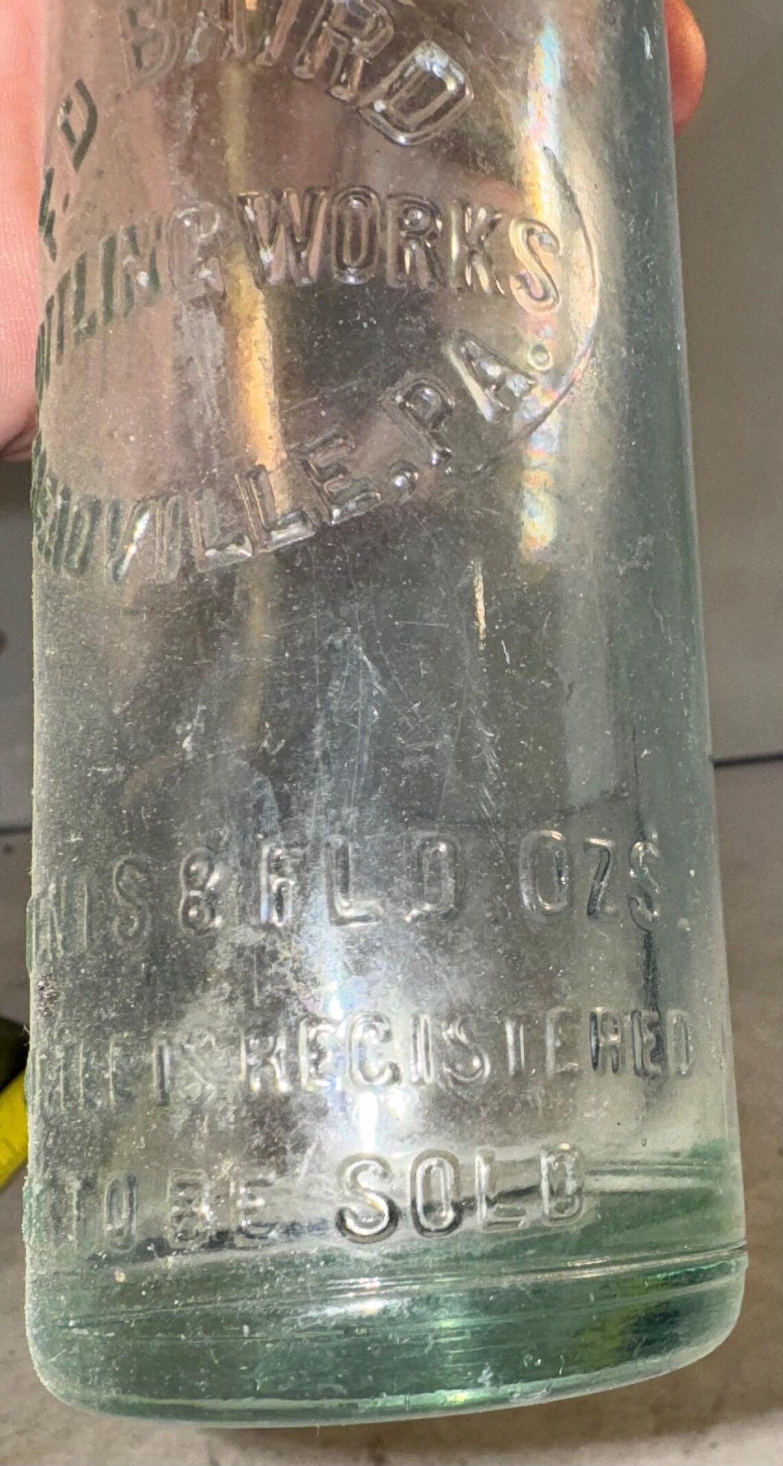 Antique Aqua F.D. Baird Bottling Works MEADVILLE, PA. Beer Bottle 8 Fld ...