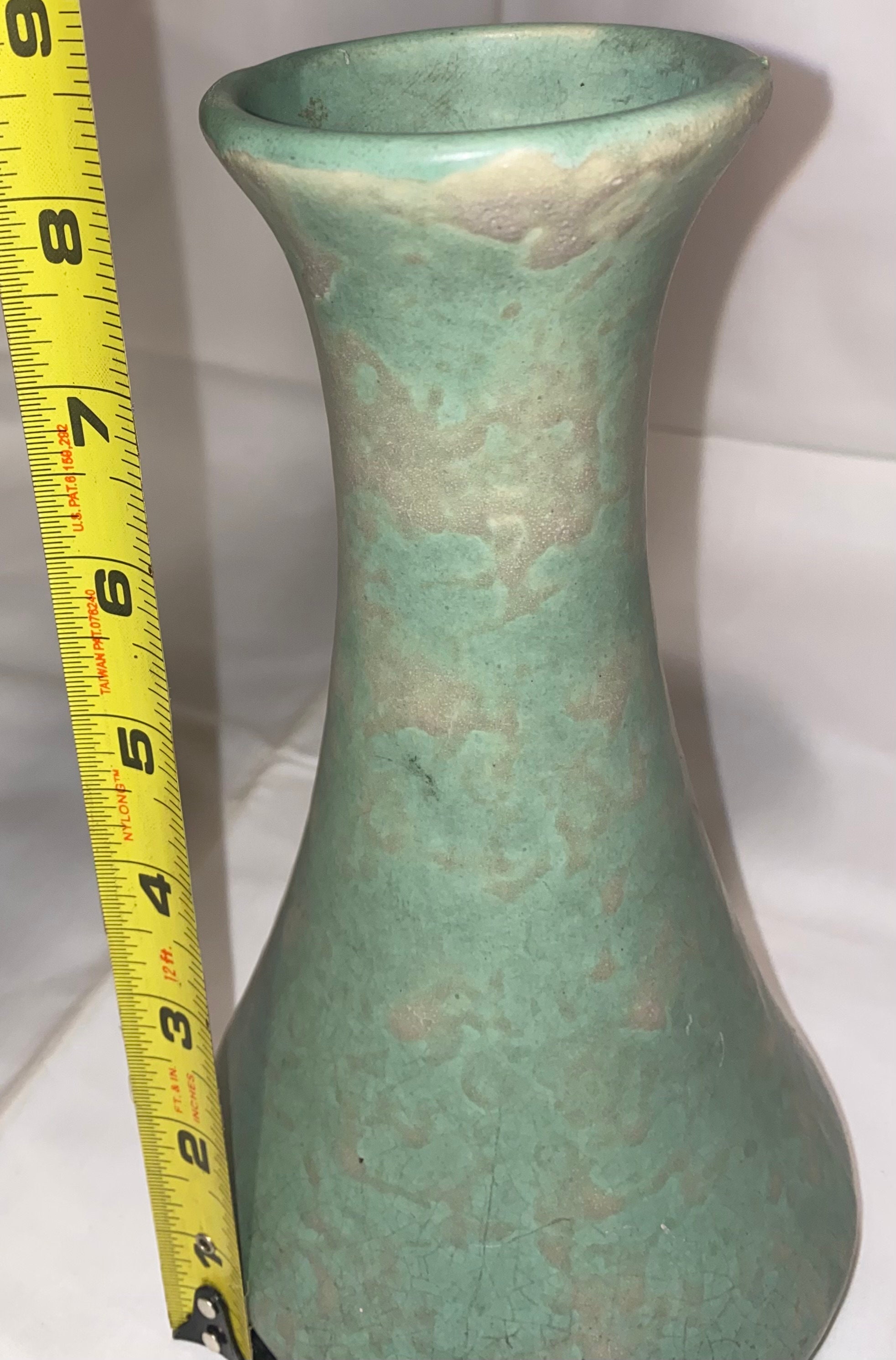 Brush Mccoy Art Vellum 1930s Vintage Pottery Matte Green Ceramic Vase ...