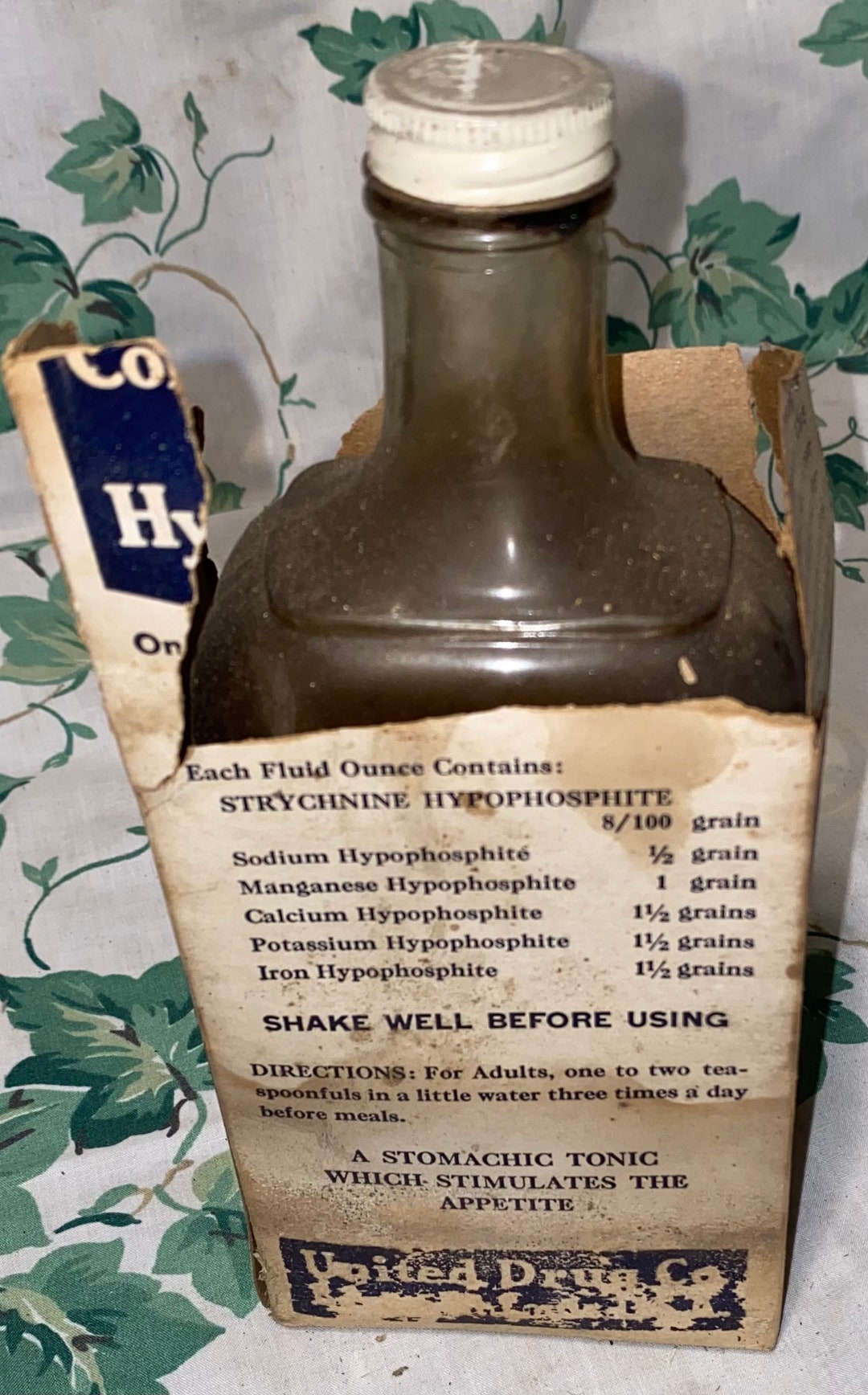Vintage Rexall Compound Syrup of Six Hypophosphites Medicine Bottle ...