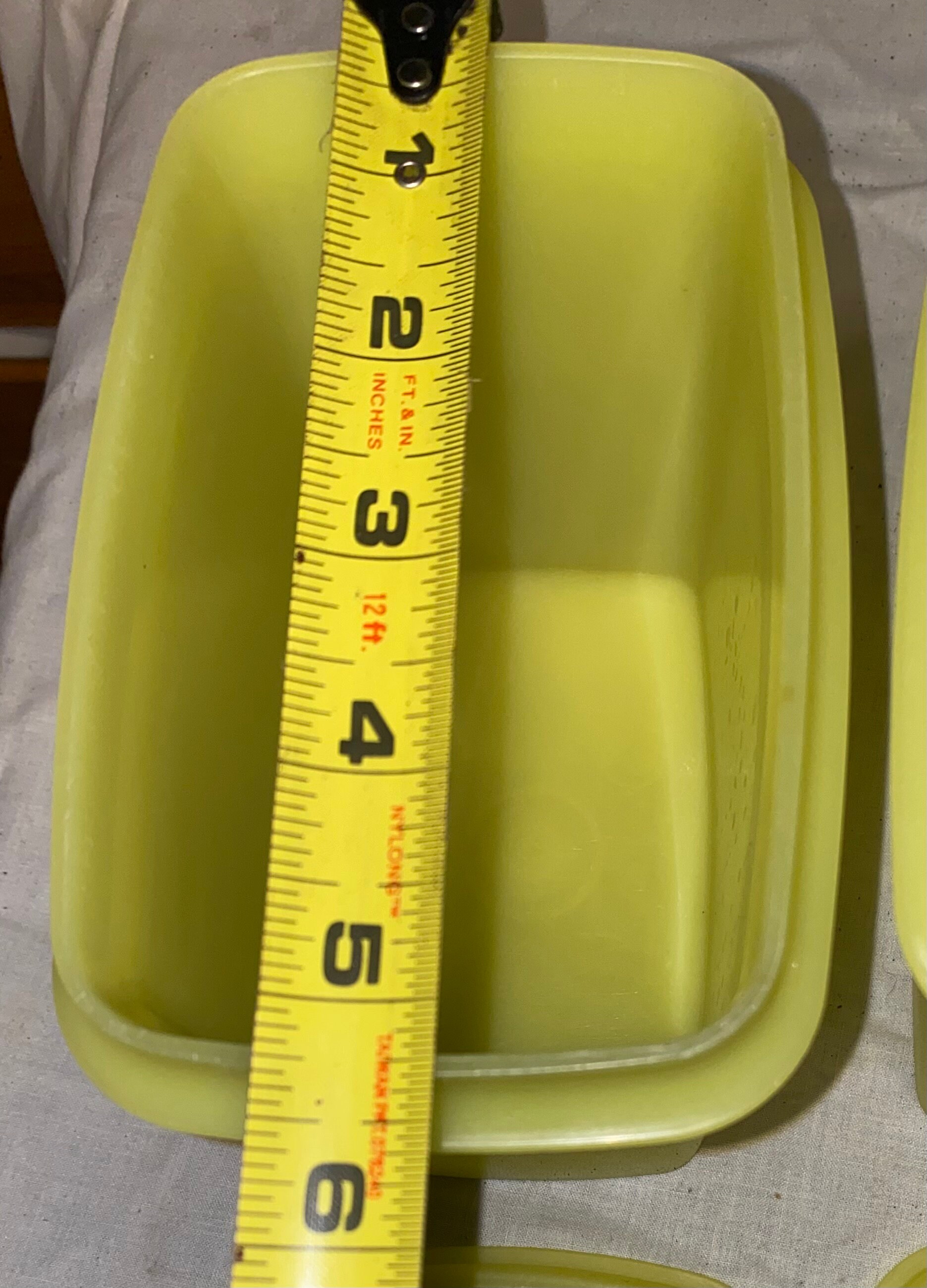 Pair Vintage Tupperware Shelf Saver Yellow Storage Container 1243-10 W ...