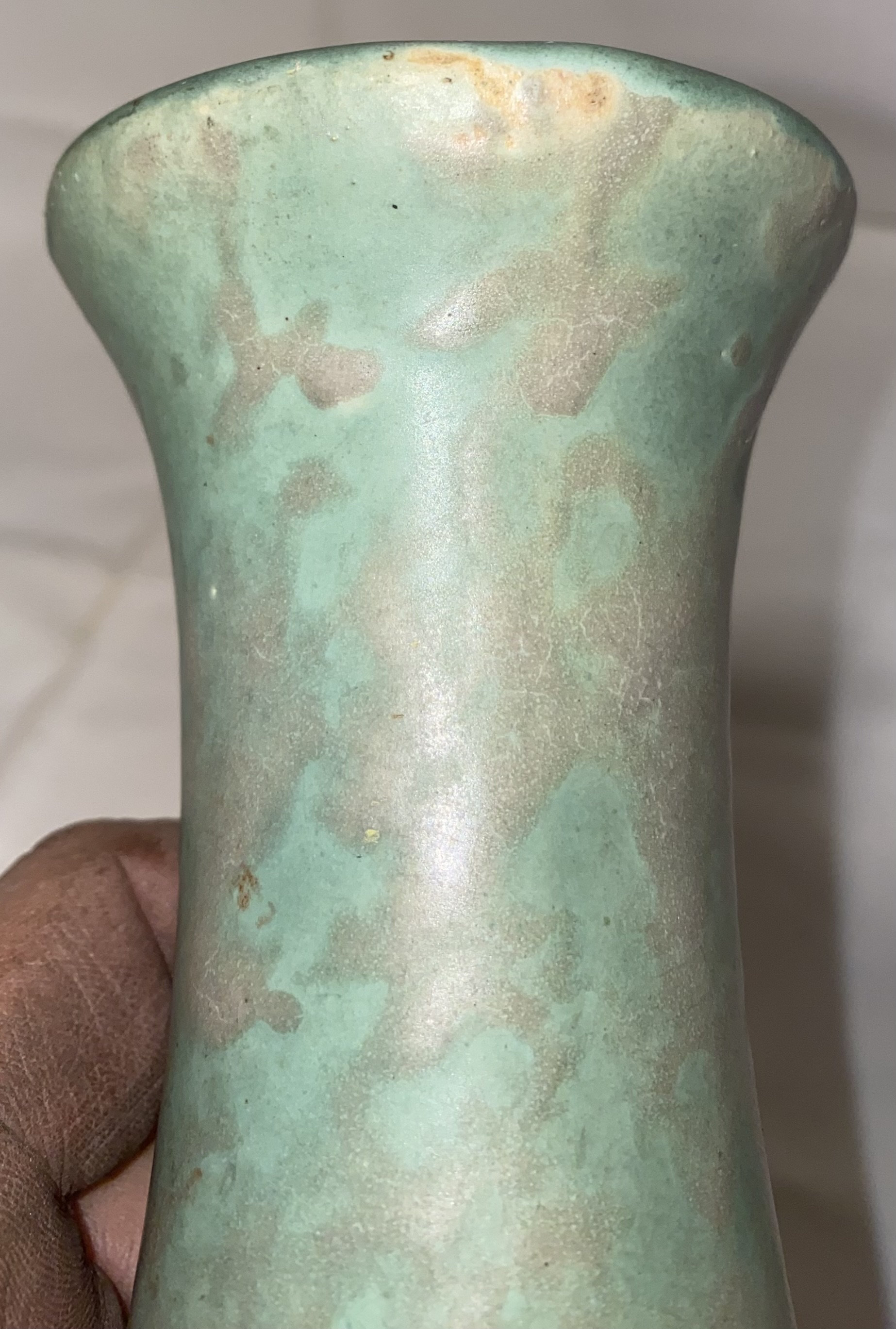 Brush Mccoy Art Vellum 1930s Vintage Pottery Matte Green Ceramic Vase ...