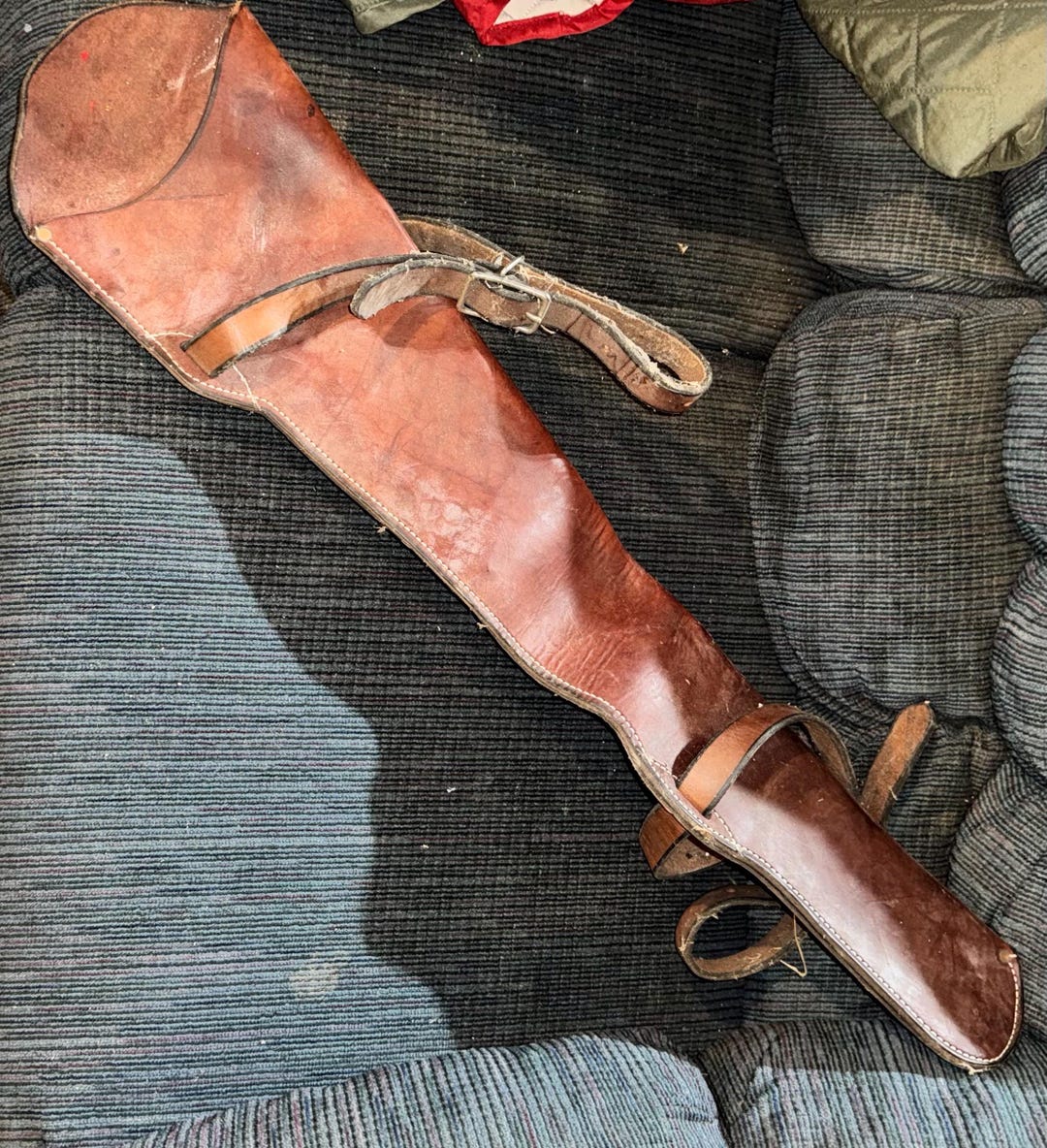Leather Rifle Scabbard Fits Lever Action 30 30, Shotgun Horseback ATV ...