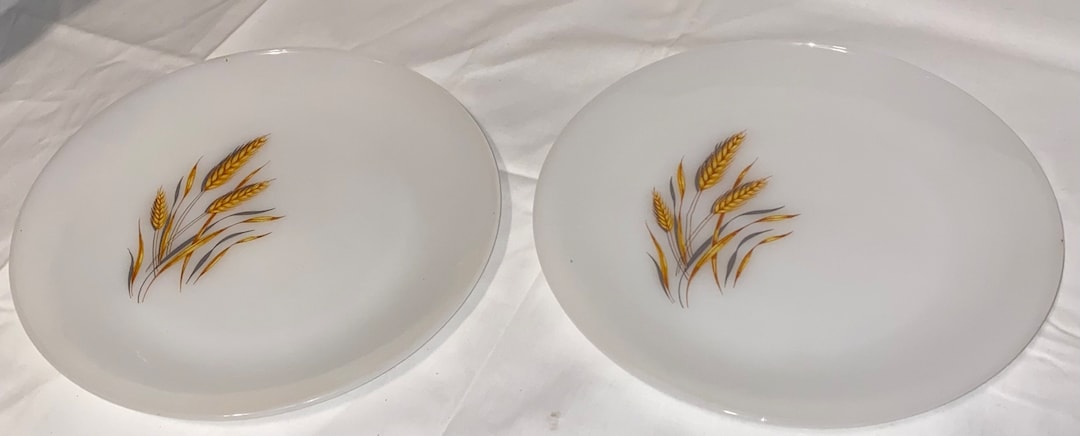Fire King Wheat Pattern Dinner Plates Lot of 2 Vintage Anchor Hocking ...