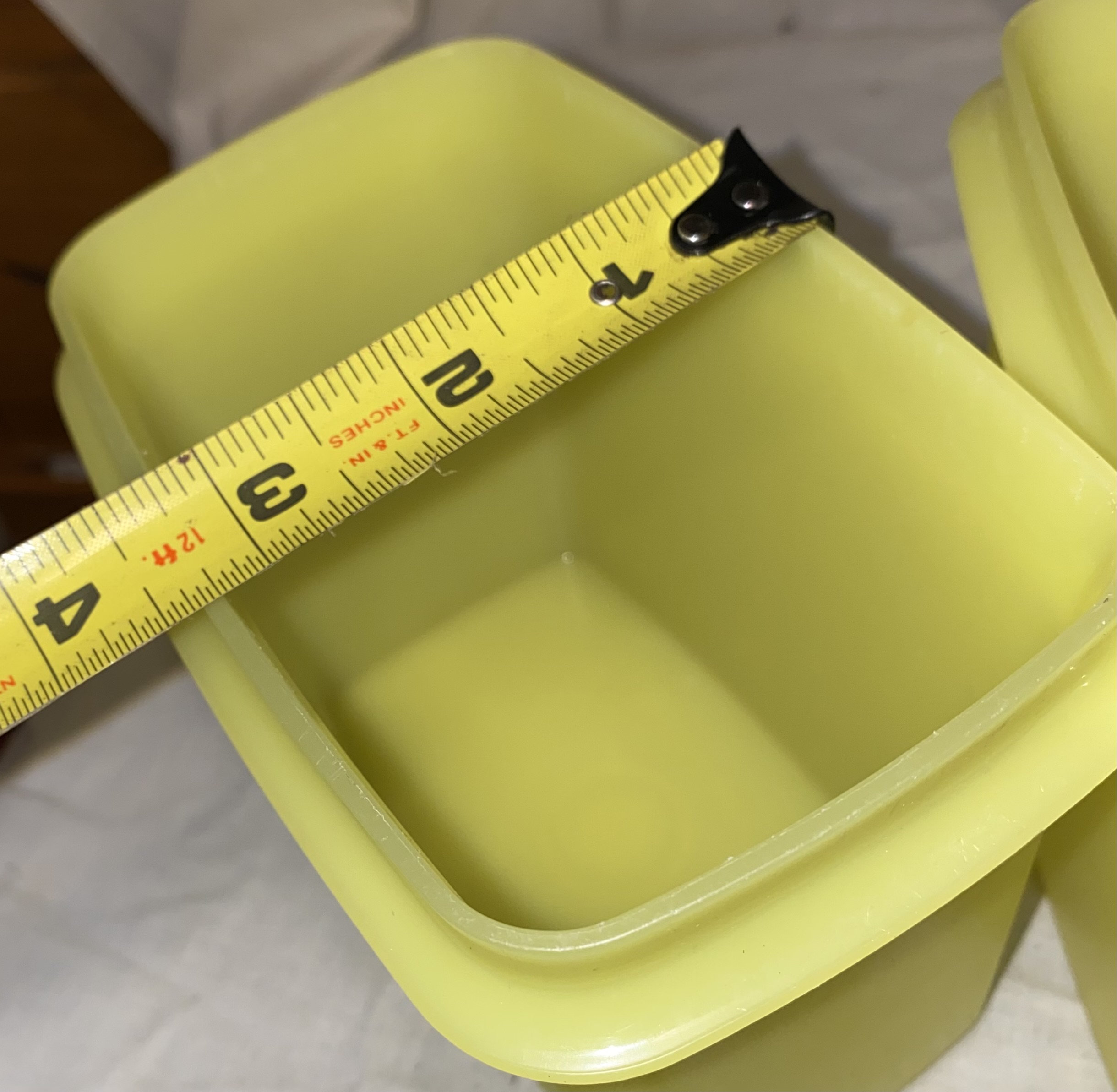 Pair Vintage Tupperware Shelf Saver Yellow Storage Container 1243-10 W ...