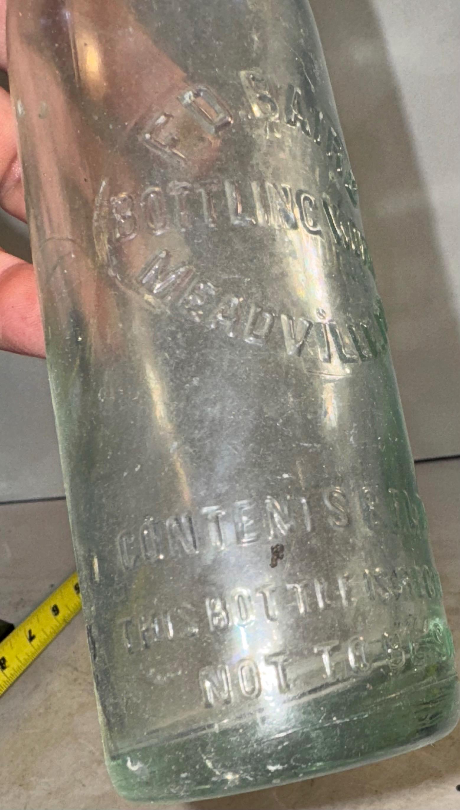 Antique Aqua F.D. Baird Bottling Works MEADVILLE, PA. Beer Bottle 8 Fld ...